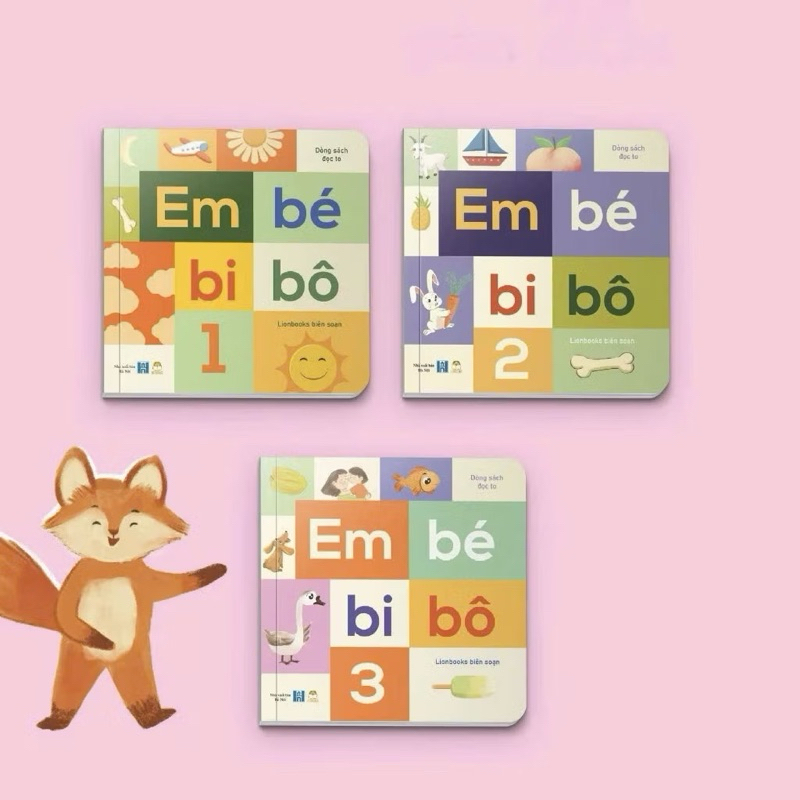 Sách - Em bé bi bô 3 cuốn Bồi cứng - Dành cho bé Bật âm, Tập nói, Bi bô ...
