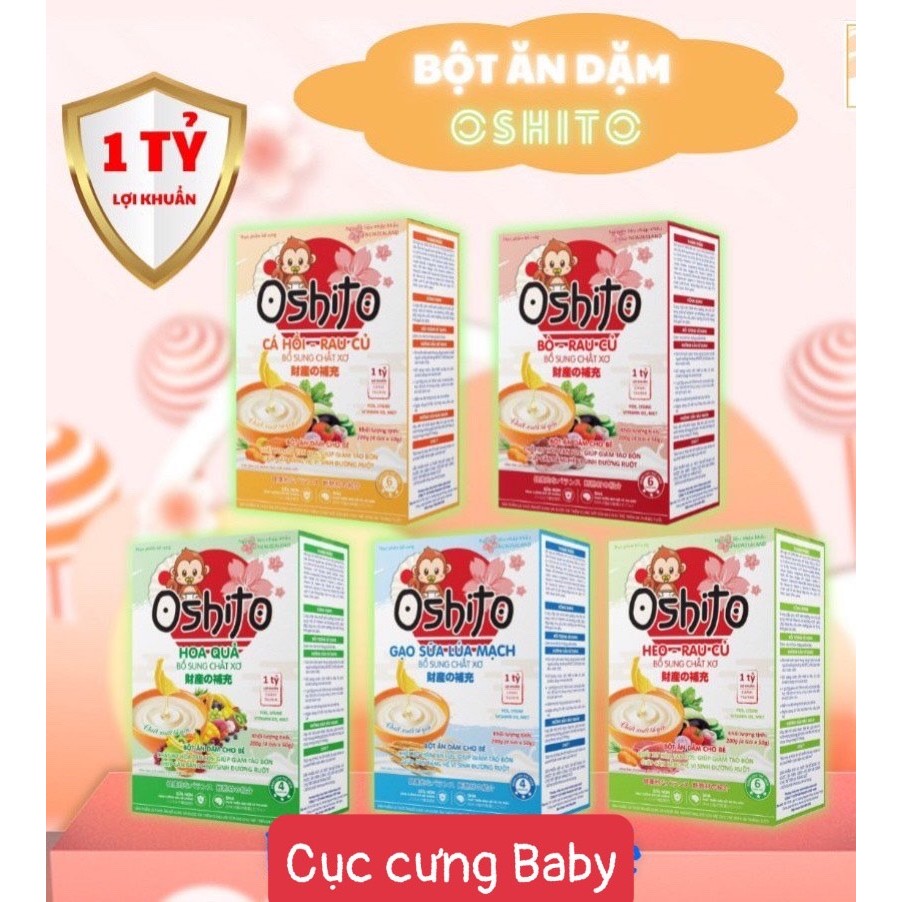( GIÁ TỐT ] Bột Ăn Dặm cho bé OSHITO Chiết Xuất Tổ Yến,,Cho Trẻ Từ 4 Tháng (Hộp 4 Gói Lẻ ...