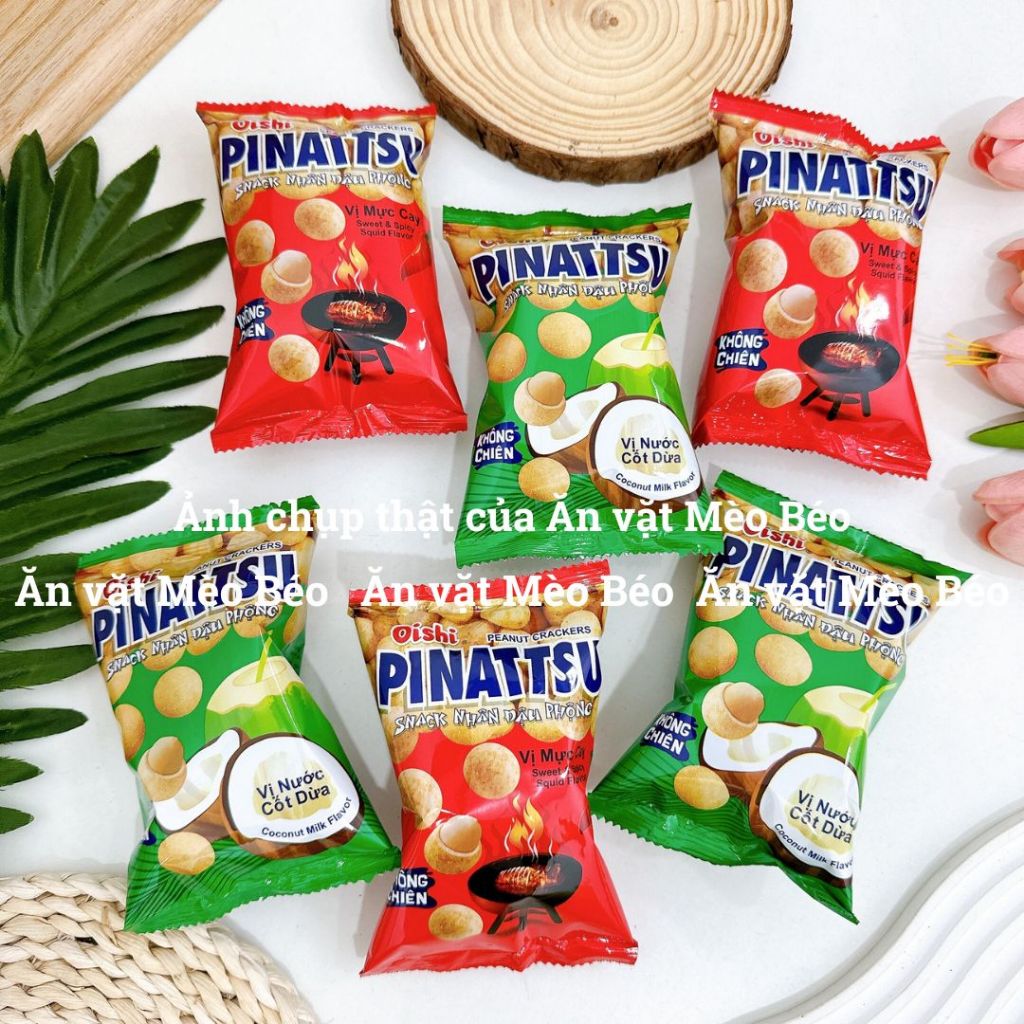 (DÂY 10 GÓI) Snack Đậu Phộng Pinatsu Oishi 3 Vị Cốt Dừa, Mực Cay, Tảo ...