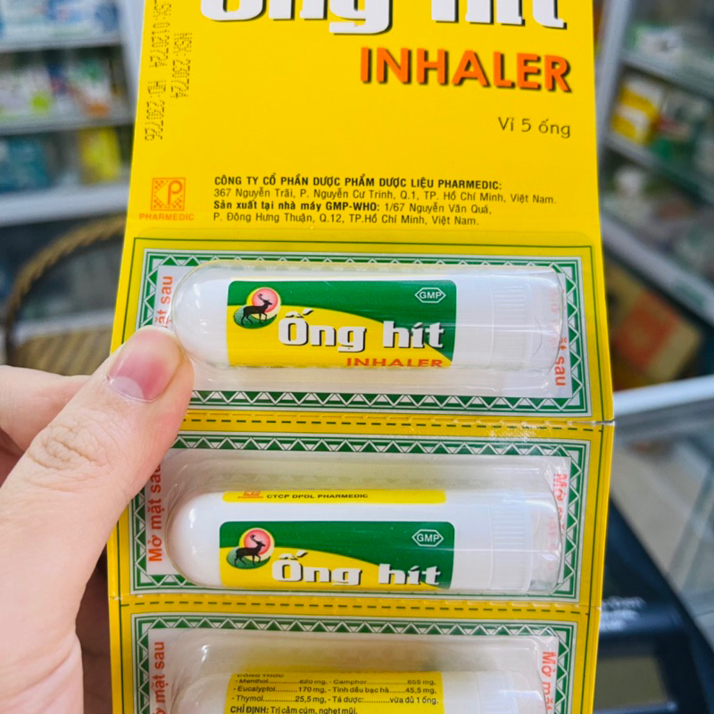 Ống hít Inhaler hỗ trị cảm cúm, nghẹt mũi, thông mũi, tạo cảm giác dễ ...