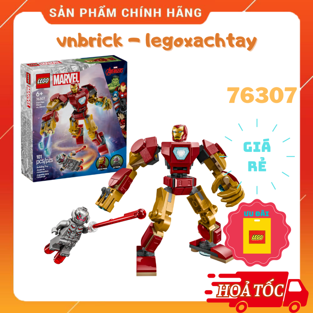 LEGO Marvel 76307 Iron Man Mech Chiến Đấu Với Ultron | Shopee Việt Nam