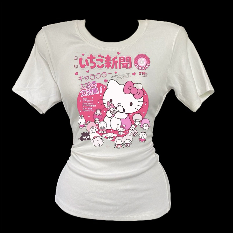 BBTEE KITTY TRẮNG DÀI ÔM BODY Y2K | Shopee Việt Nam