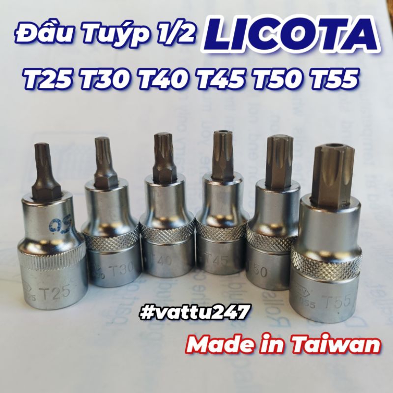 Đầu Tuýp Bông Sao mở ốc xe hơi 1/2 ra T40 T45 T50 T55 típ Lục giác H6 6mm H5 5mm H4 4mm hiệu ...