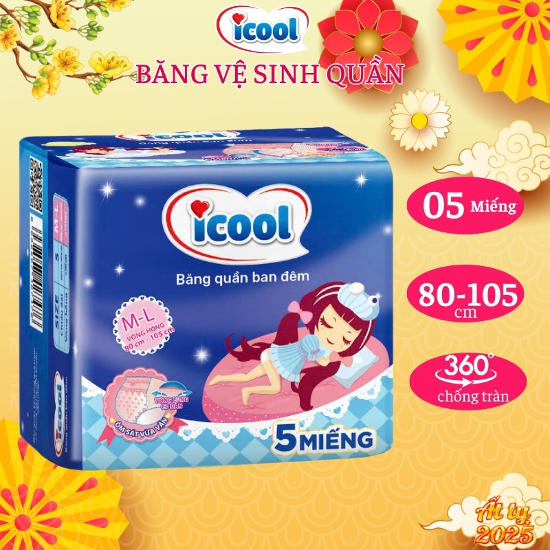 Băng vệ sinh dạng quần ICOOL 5 miếng siêu thấm chống tràn {1 gói} | Shopee Việt Nam