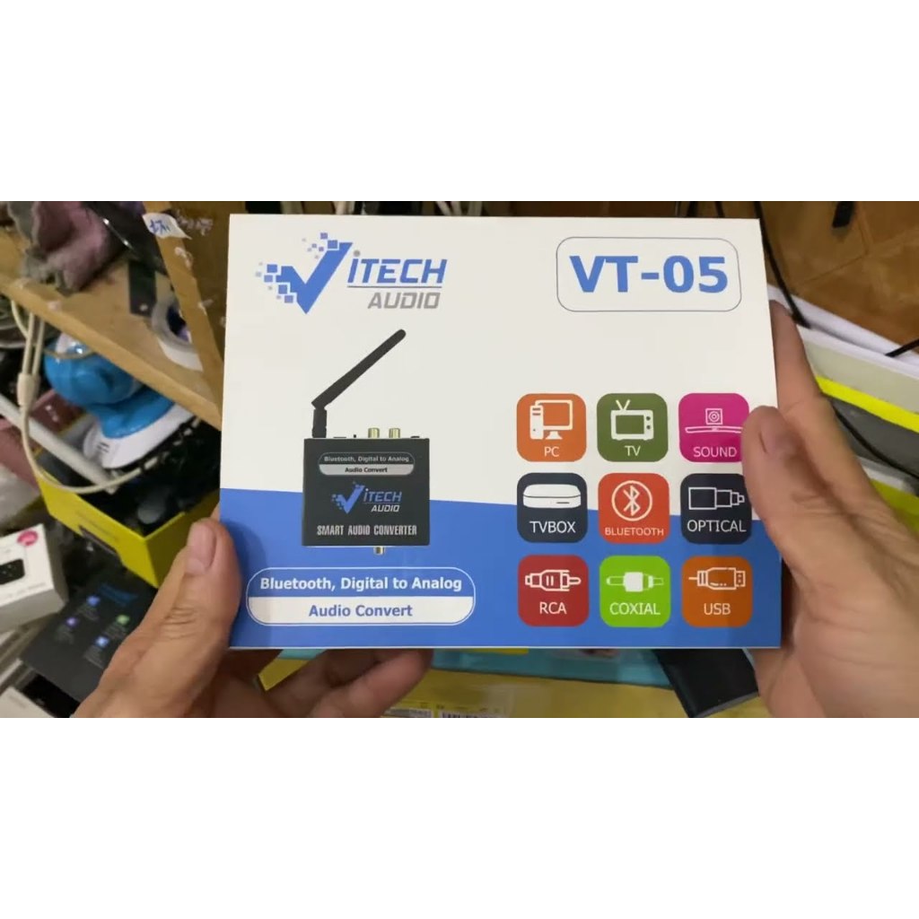 Bộ Chuyển Quang Optical to Audio (Digital to Analog) VITECH VT05 Chính Hãng, Tích Hợp Bluetooth ...