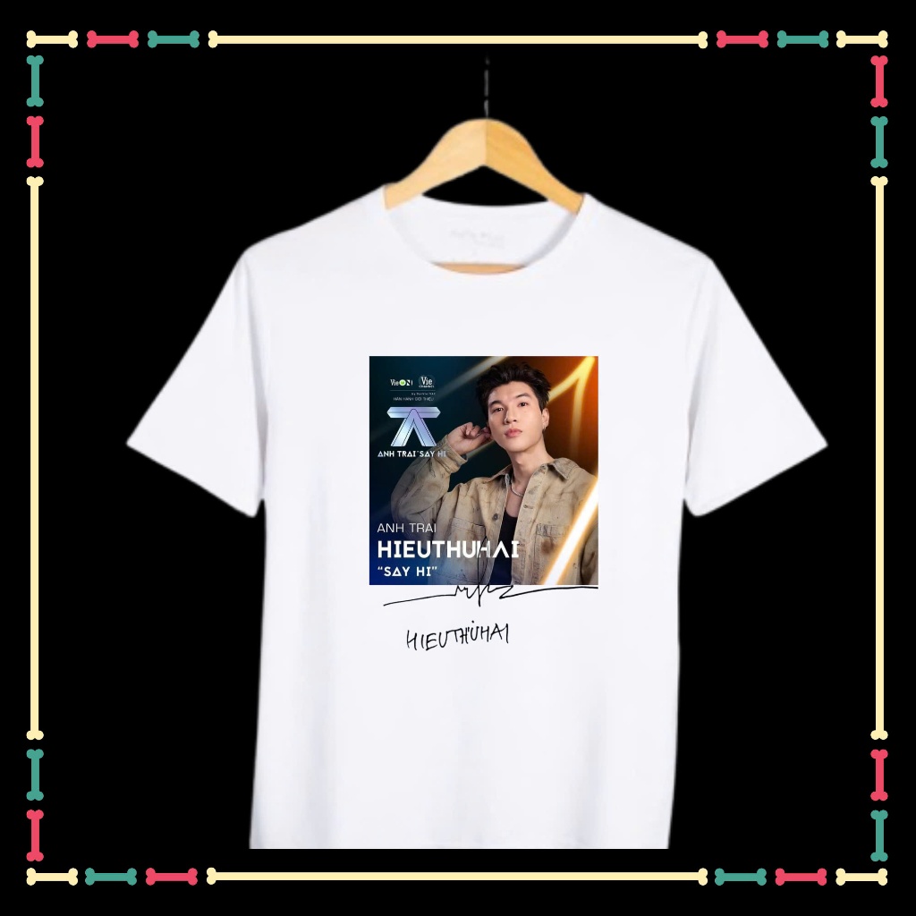 Áo Thun HieuThuHai Hiếu Thứ Hai Form Rộng Cổ Tròn, màu trắng, vải ...