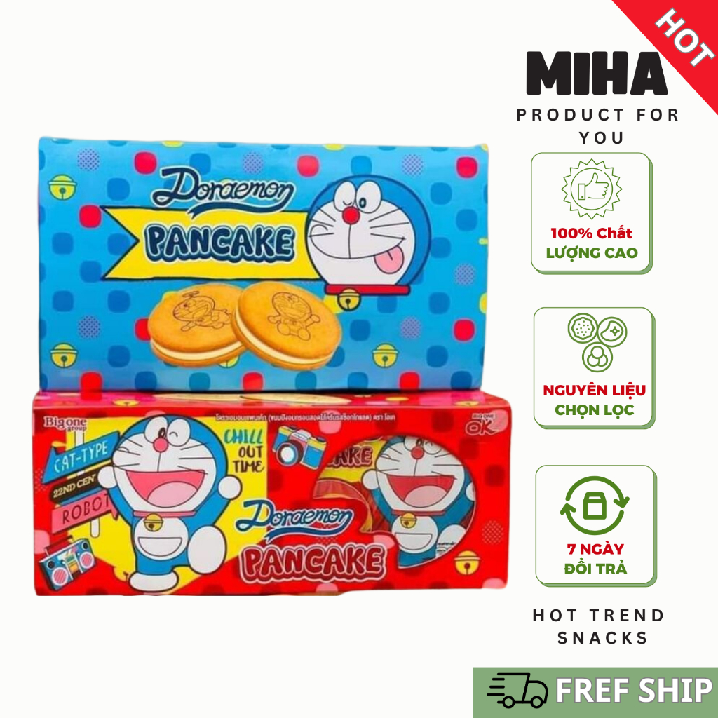 Bánh rán pancake doraemon Thái Lan hộp 12 chiếc | Shopee Việt Nam