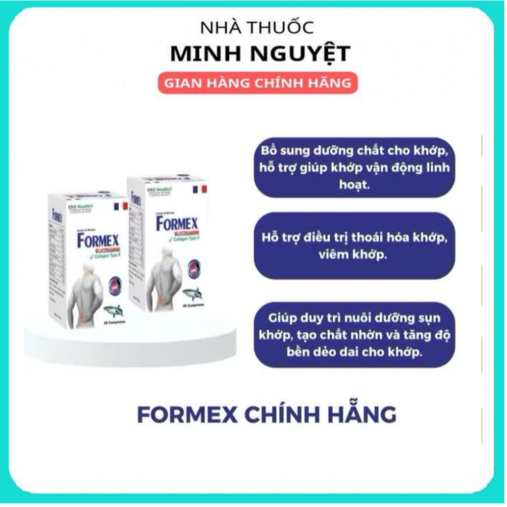 Viên Xương Khớp Formex Glucosamin ,Collagen Type 2,Hộp 60 viên Nhập khẩu Pháp I Hỗ trợ đau khớp ...