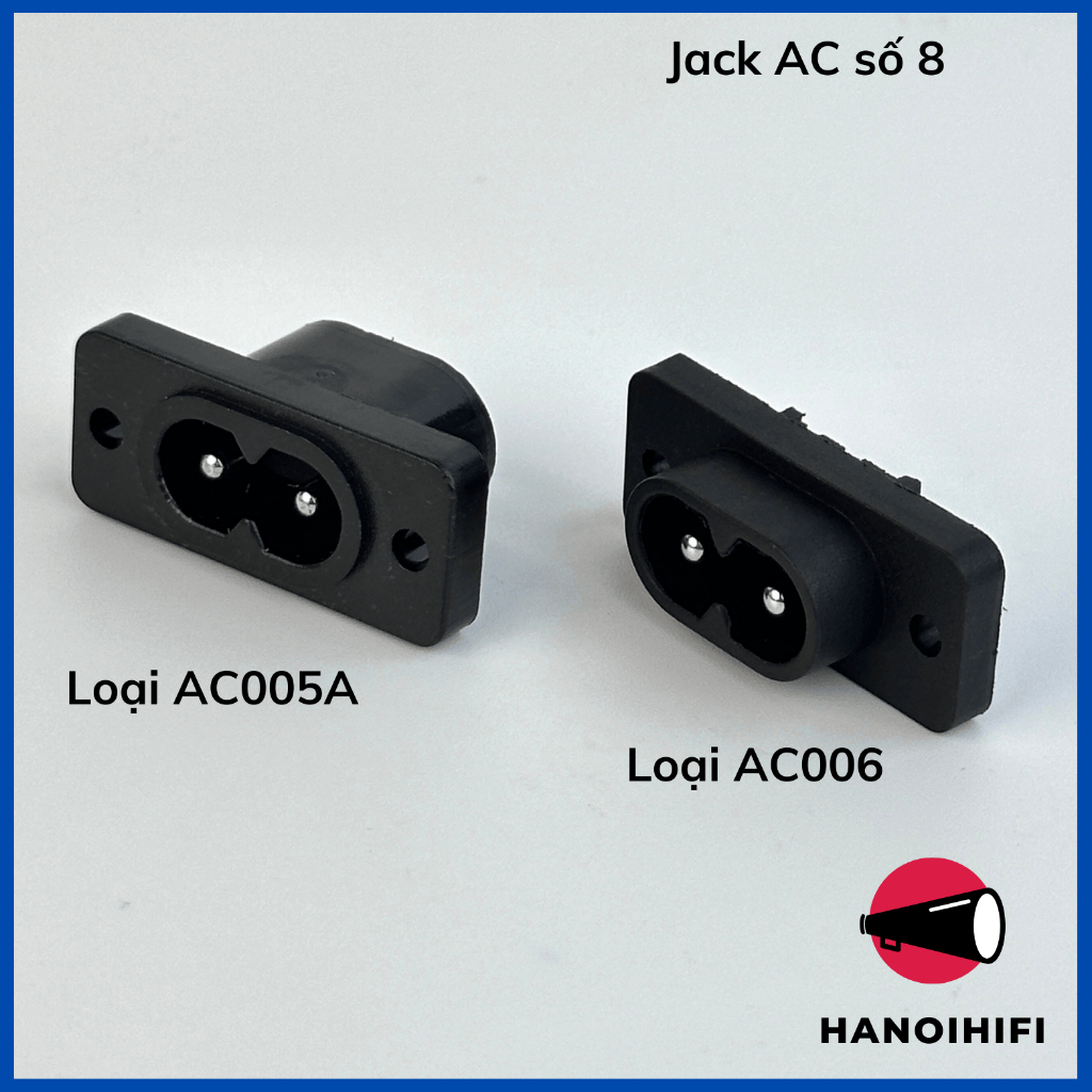Jack AC số 8, jack cái số 8 dùng làm cổng nguồn loa, sửa chữa đồ điện ...