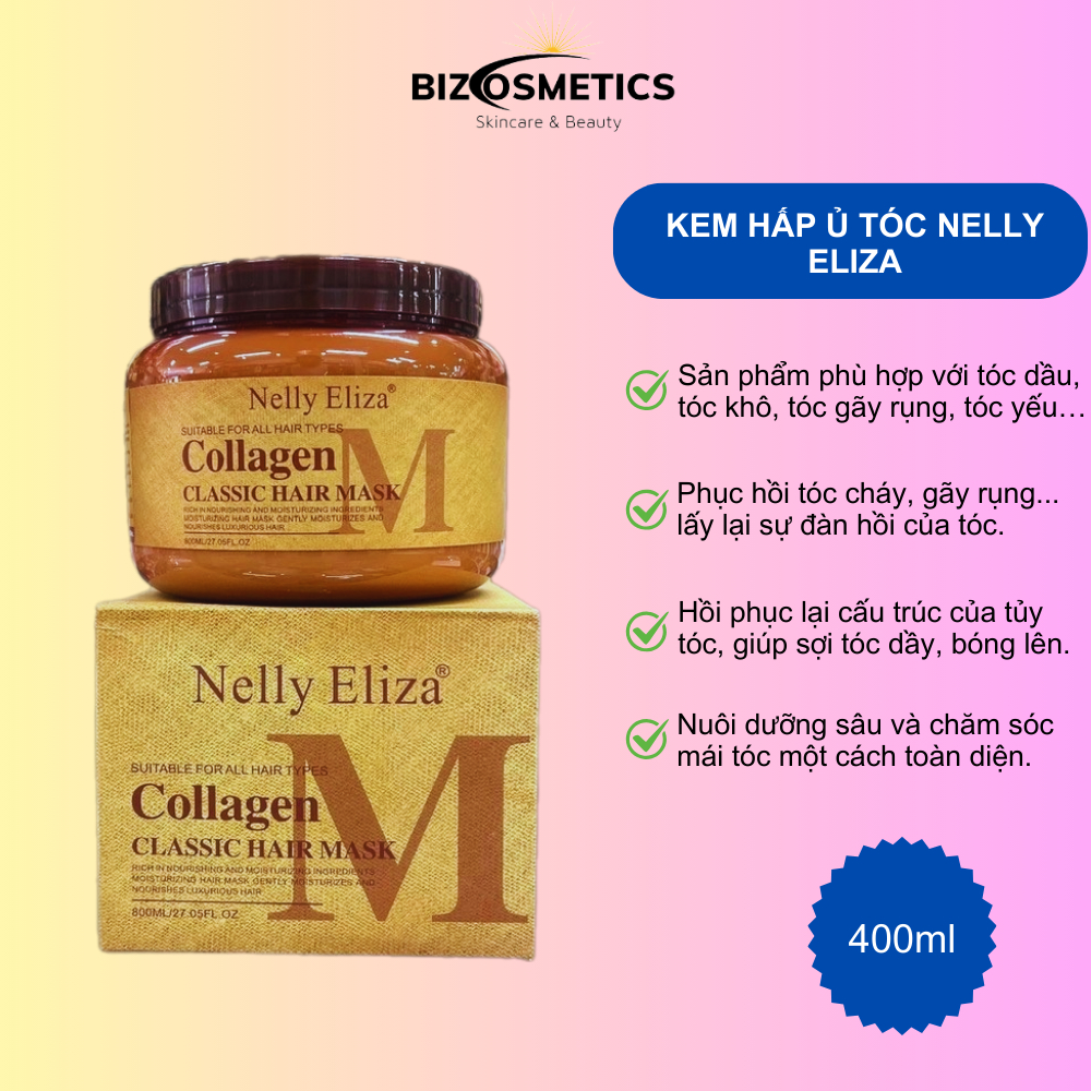 Kem Hấp Ủ Tóc Mềm Mượt Nelly Eliza Collagen Hair Mask 800ml | Shopee ...