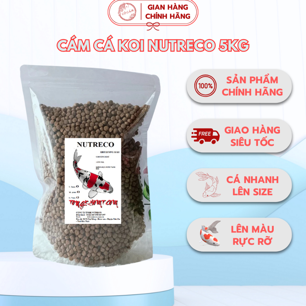 Cám cá koi Nutreco [5kg -5 túi] HÀNG CHÍNH HÃNG | Shopee Việt Nam
