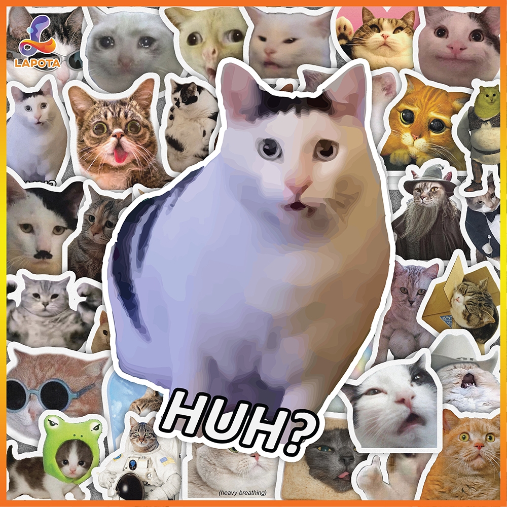 Set 50 cái Sticker Mèo Meme, Sticker Meme Mèo Chống Nước, Hình dán Chó ...