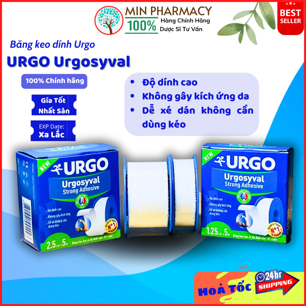 Băng keo lụa có độ dính cao Urgo Syval (2.5cm x 5m) - Minpharmacy ...
