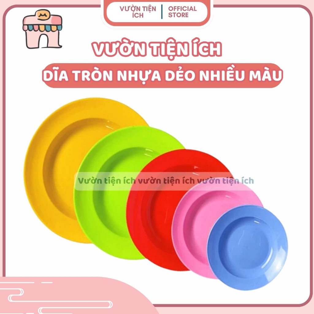 Dĩa tròn nhựa dẻo nhiều màu nhiều size đa dạng dùng đựng các món kho ...