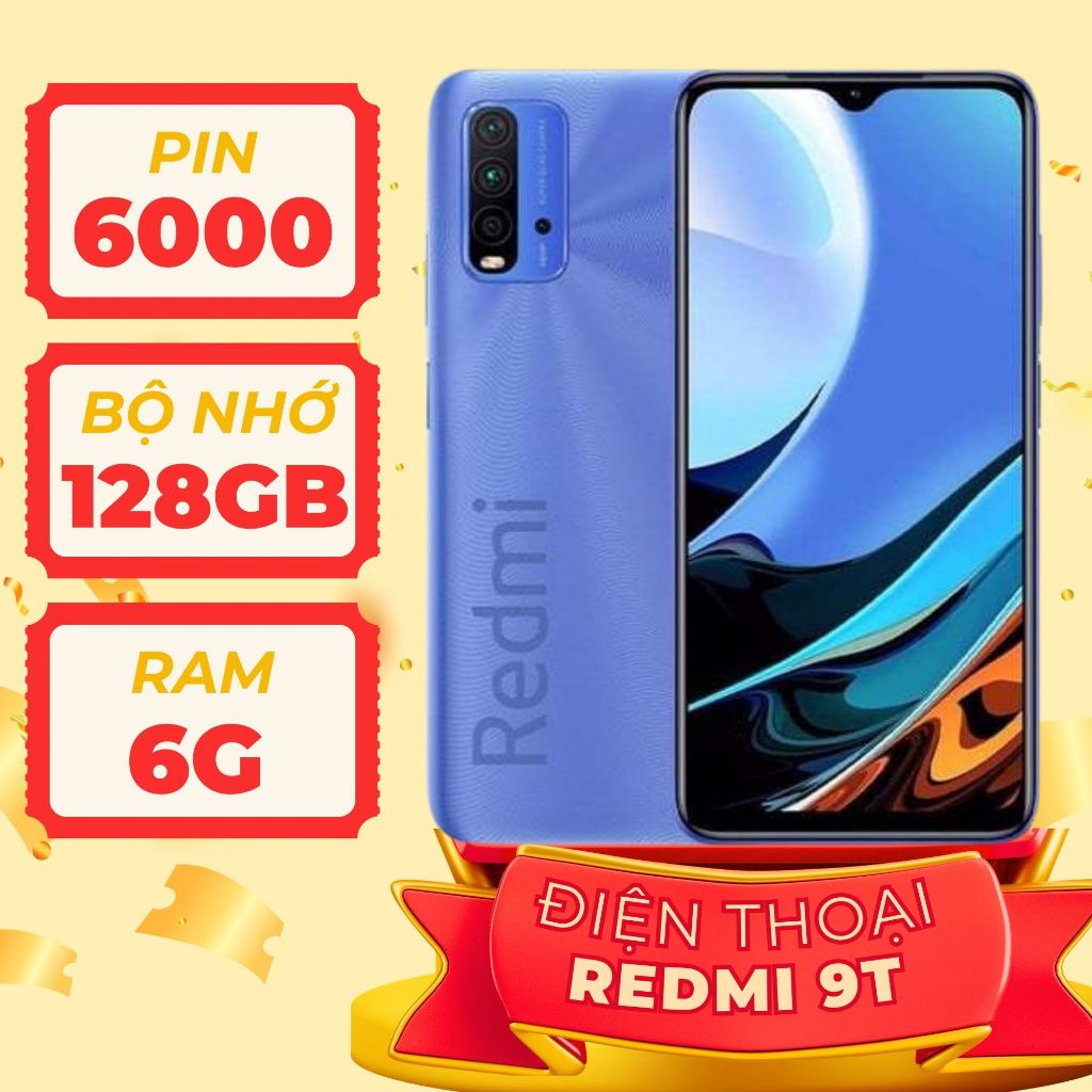 Điện thoại Redmi 9T Ram 6G/128gb pin 6000 điện thoại chính hãng, điện ...