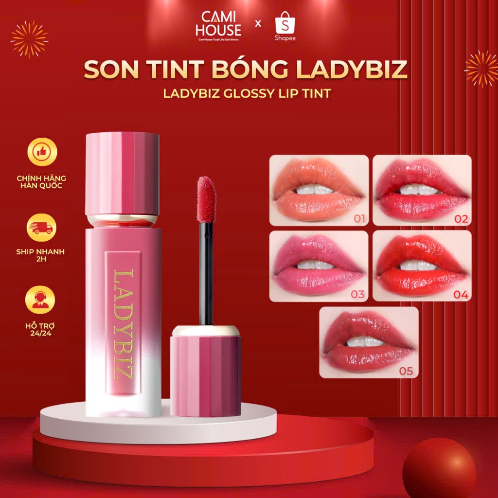 [CAMIHOUSE - Hỏa tốc] Son Tint Căng Bóng LADYBIZ City Girl Mood Glossy Lip Tint Cấp Ẩm Lâu Trôi ...