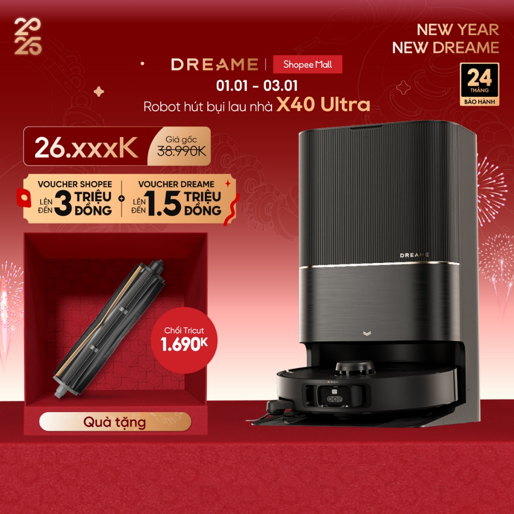 Robot hút bụi lau sàn chuyên dụng Dreame X40 Ultra/ L40 Ultra - Bản quốc tế - Bảo hành 24 tháng ...