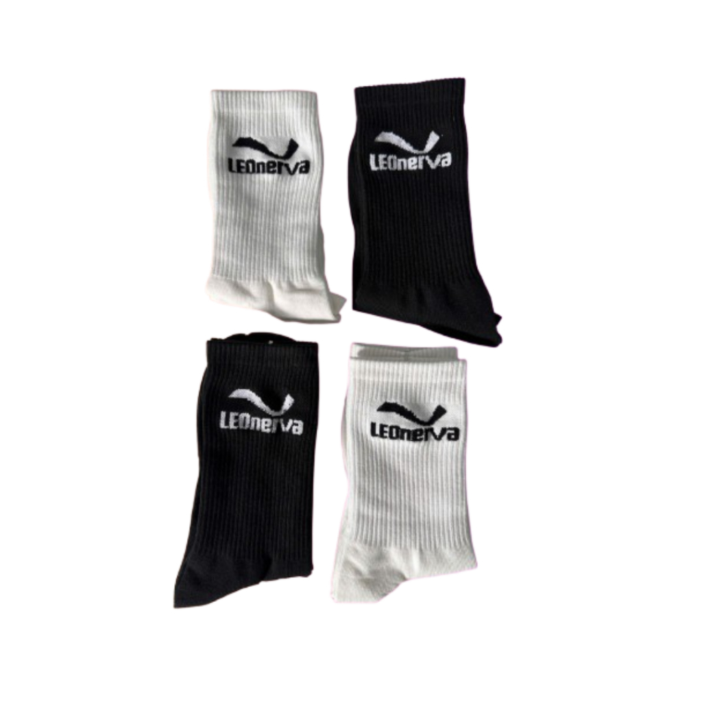 Tất Vớ Nam Nữ thể thao LEOnerva basic, trắng đen, thoáng khí giảm mồ ...