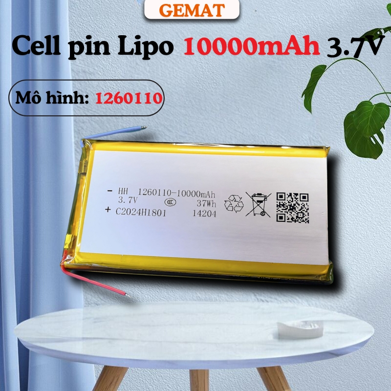 Cell Pin Lipo 10000mAh Mới 3.7v Model 1260110 Chuyên Làm Sạc Dự Phòng ...