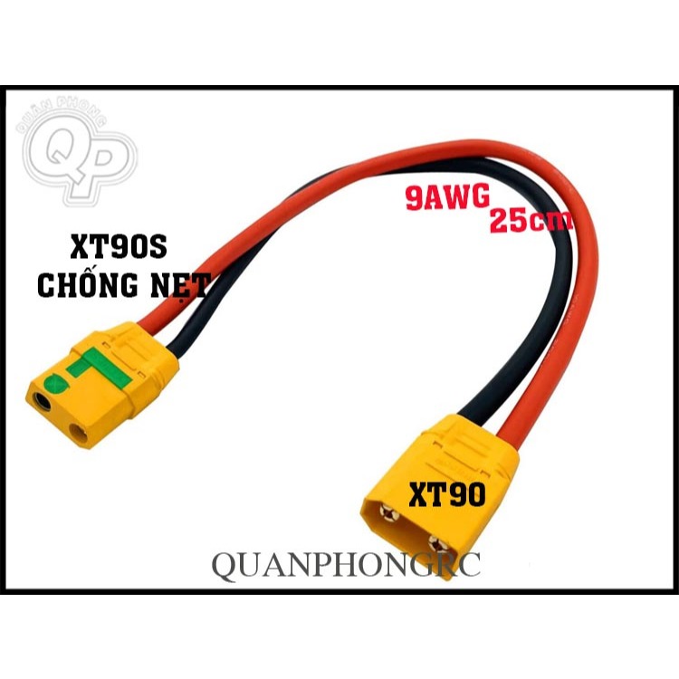 Dây Silicon 9AWG Nối Dài Jack XT90S chống nẹt/Jack nối tiếp pin, XT90 XT90S chống nẹt nối tiếp ...