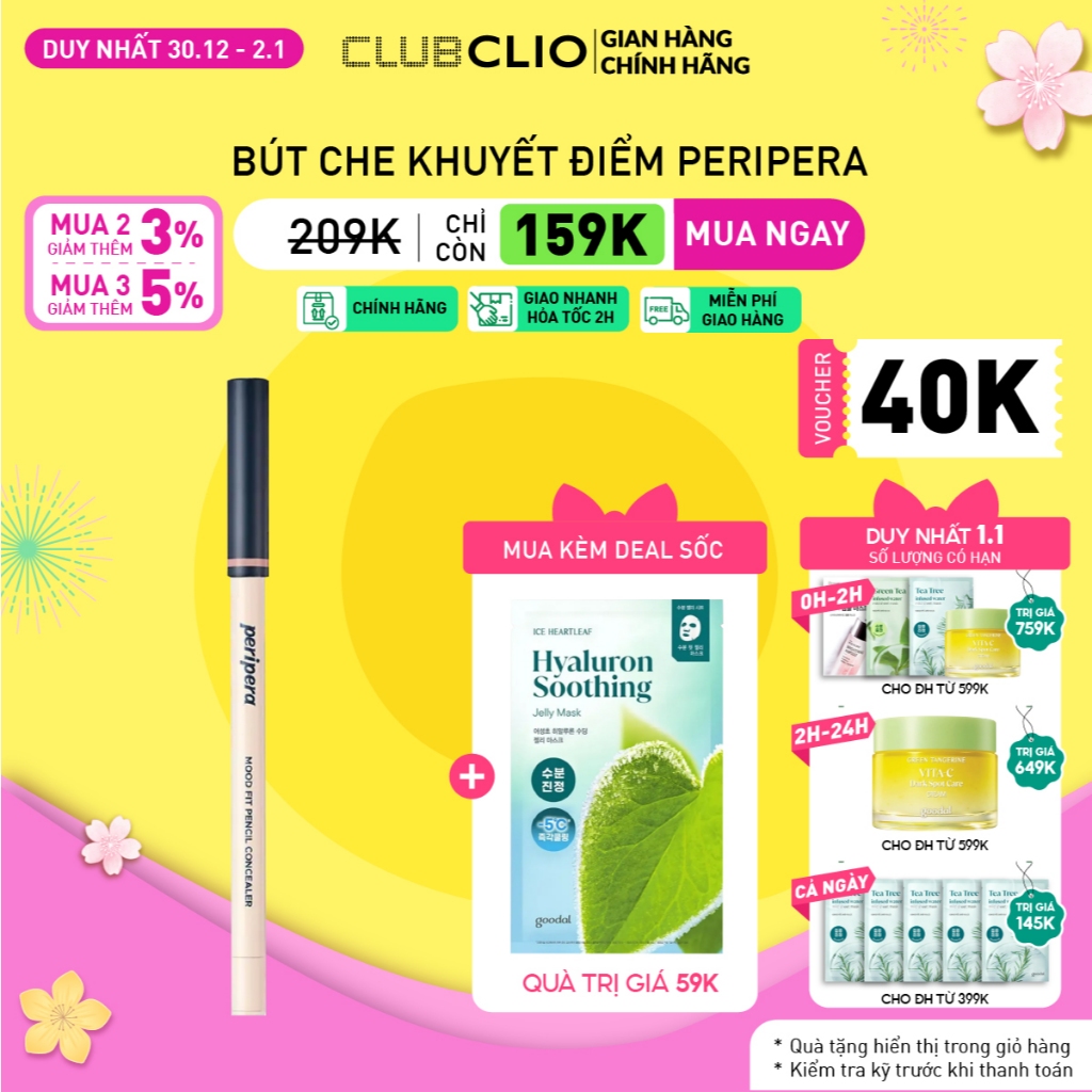 [DUY NHẤT 30.12]Bút Che Khuyết Điểm Peripera Mood Fit Pencil Concealer 0.35g | Shopee Việt Nam