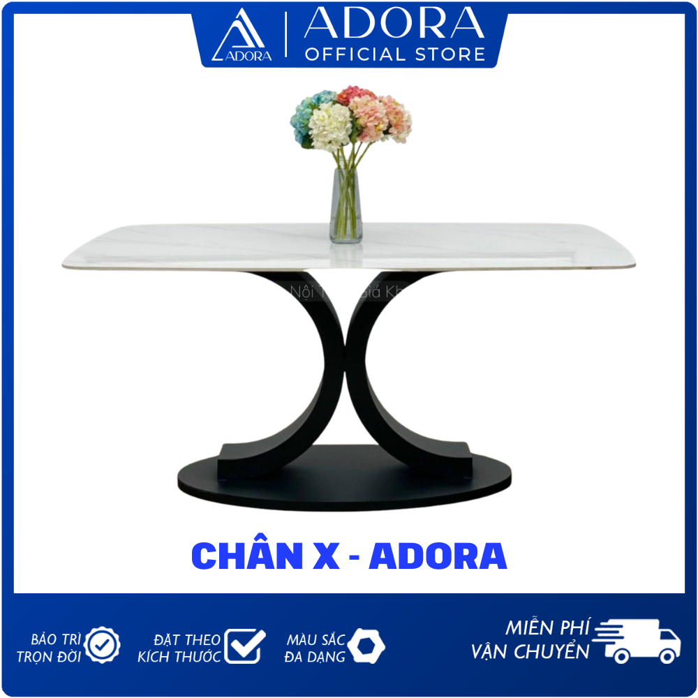 BÀN ĂN MẶT ĐÁ CERAMIC - CHÂN X - ADORA - BÀN ĂN NHẬP KHẨU | Shopee Việt Nam