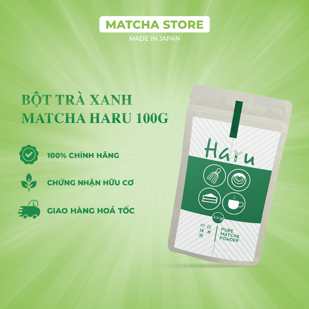 Bột matcha haru 100g, matcha haru nhập khẩu Nhật Bản pha matcha latte ...