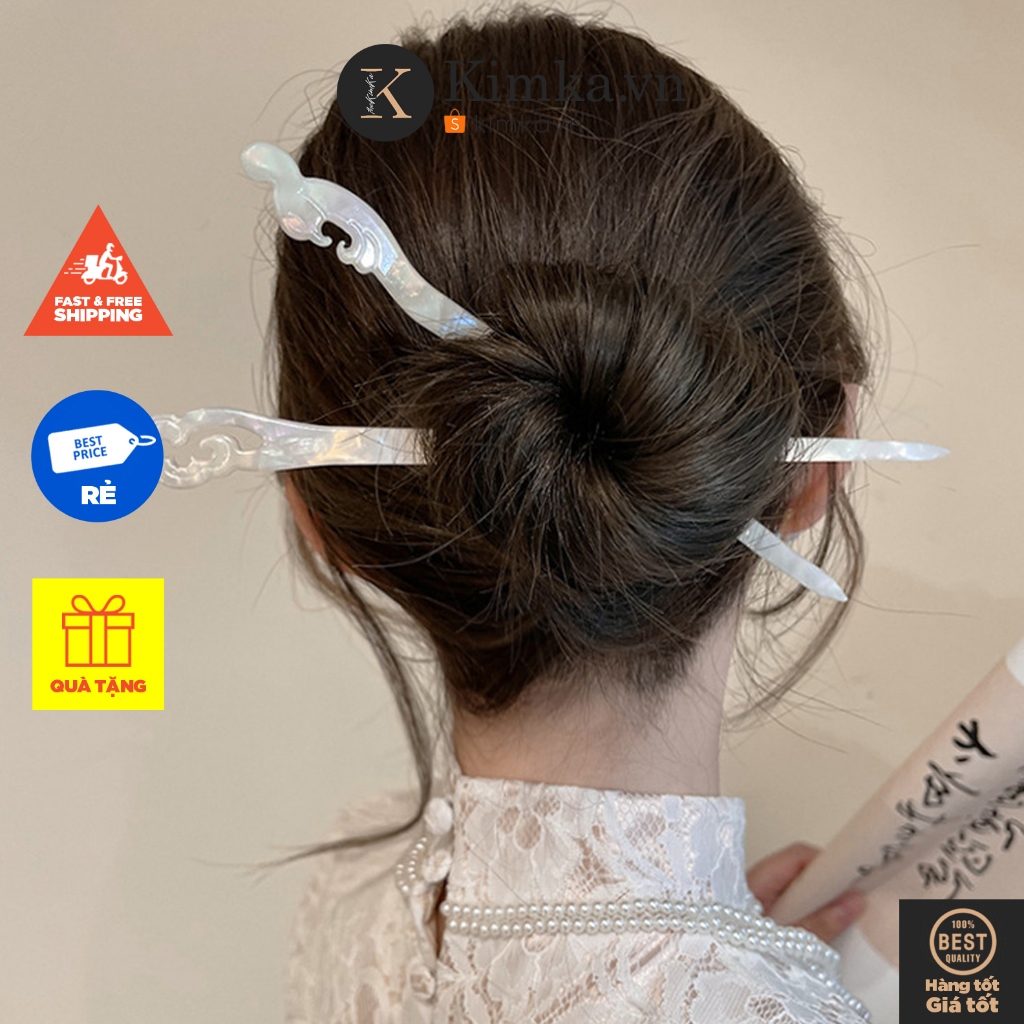 (1228) Trâm Cài Tóc Vân Đá Cổ Điển, Trâm Tóc Ánh Ngọc | Shopee Việt Nam