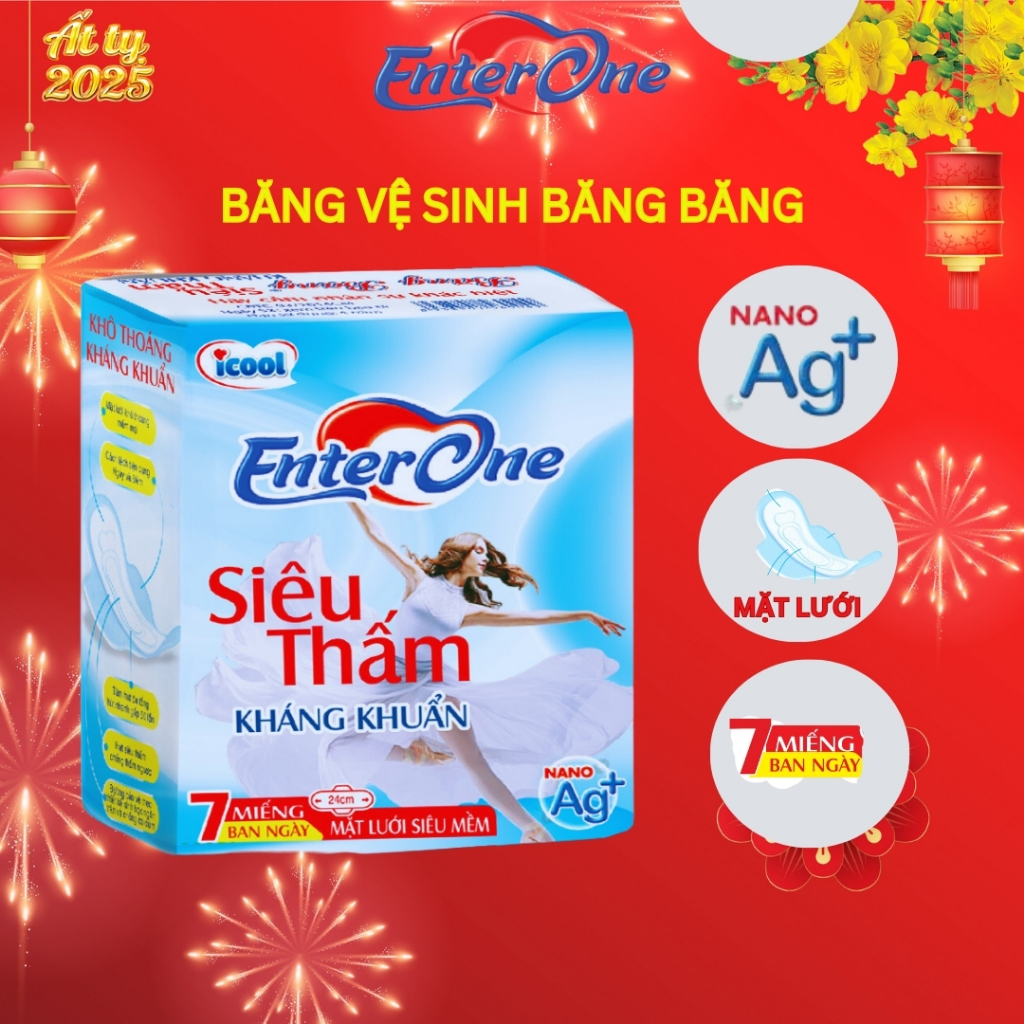 Băng vệ sinh EnterOne Băng Băng 7 miếng mặt lưới siêu thấm kháng khuẩn | Shopee Việt Nam