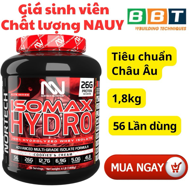 ISOMAX Hydrowhey 1.8kg - 56 Lần Dùng, Whey Thủy Phân Cao Cấp, Hấp Thụ Nhanh, Tăng Cơ Vượt Trội ...