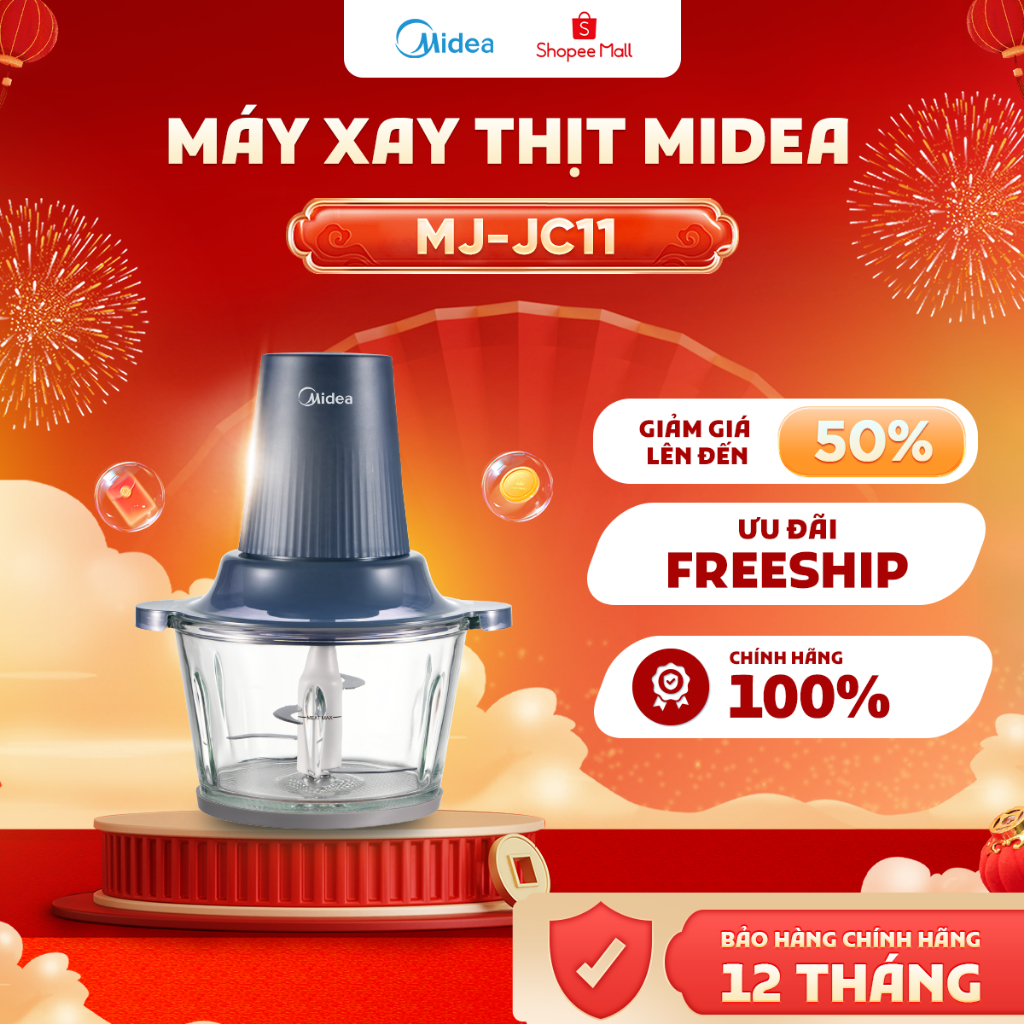Máy xay thịt Midea MJ-JC11 | Công suất 300W - Cối thủy tinh an toàn bền ...
