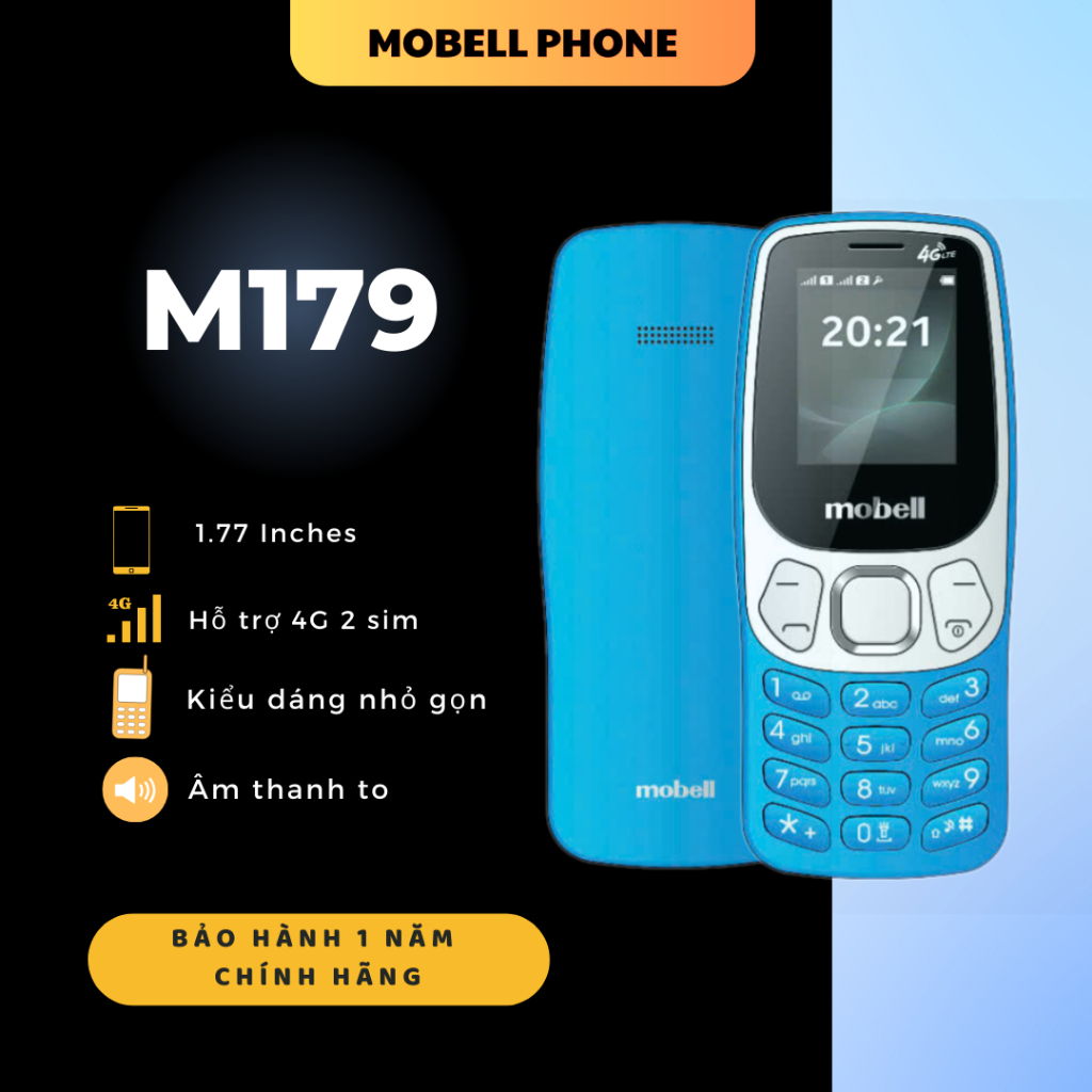 Điện Thoại 4G Mobell M179 2 Sim 2 Sóng Bảo Hành Chính Hãng 12 Tháng ...