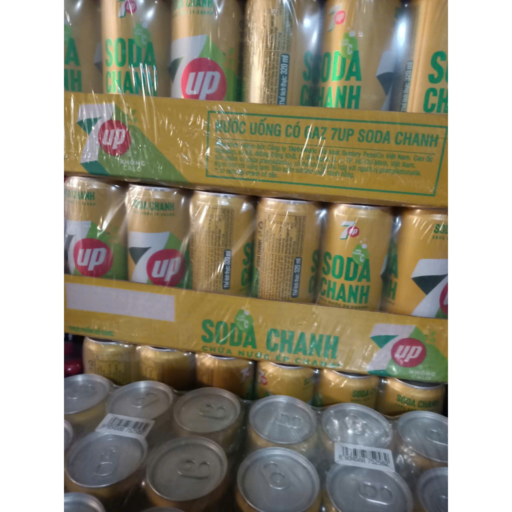7up soda chanh không calo lon 320ml x 24 lon | Shopee Việt Nam