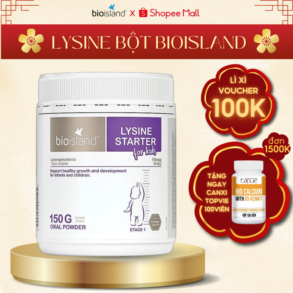 Bột tăng chiều cao cho bé Bioisland Lysine starter for kids 150g giúp ...