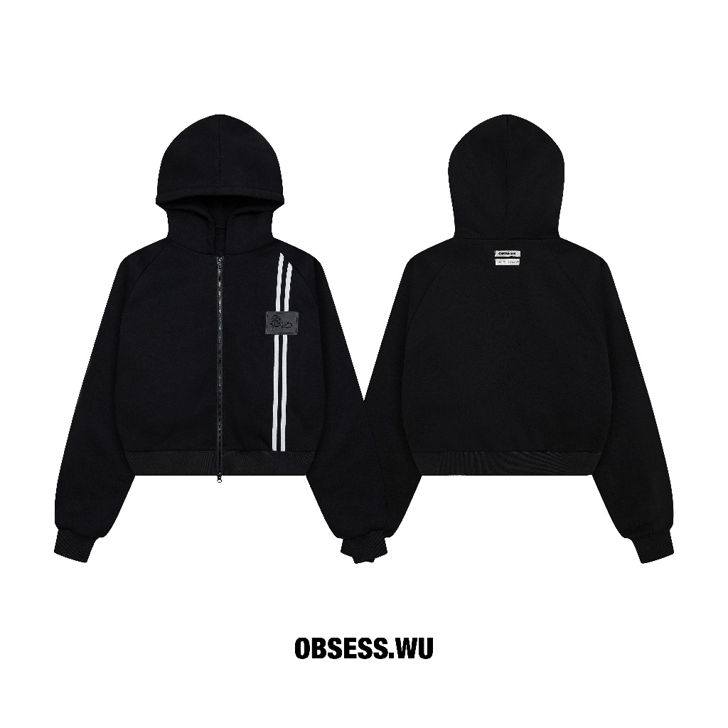 Obsess | Áo Hoodie Line basic Form Cropped Hoodie Zip khoá kéo 2 đầu ...