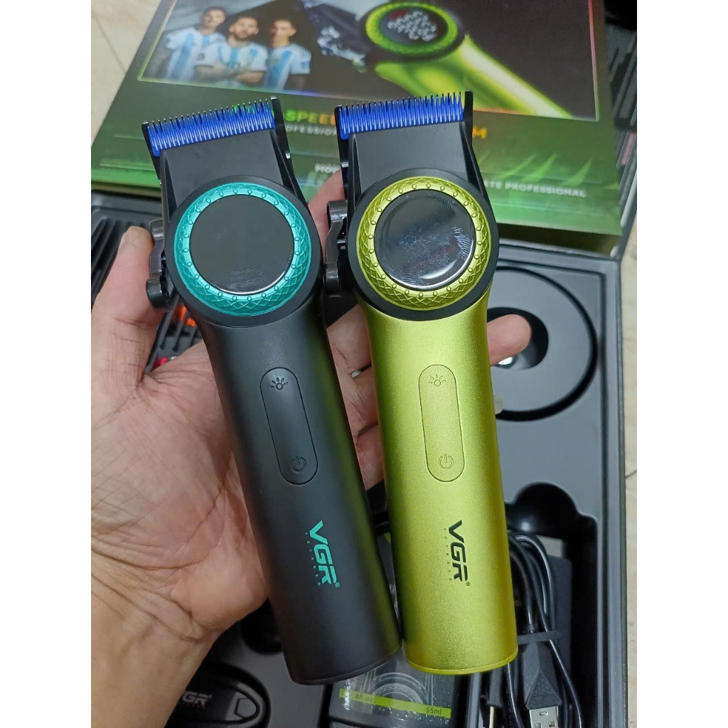 Tông đơ cắt tóc VGR V001 Lưỡi rắng sói sứ xanh Tốc độ 9000 vòng/phút | Shopee Việt Nam