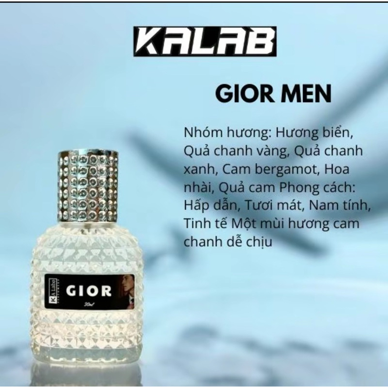 Nước Hoa Nam GIOR MEN 30ml Nước Hoa Nam Kalab Đẳng cấp Mạnh mẽ đầy Nam ...