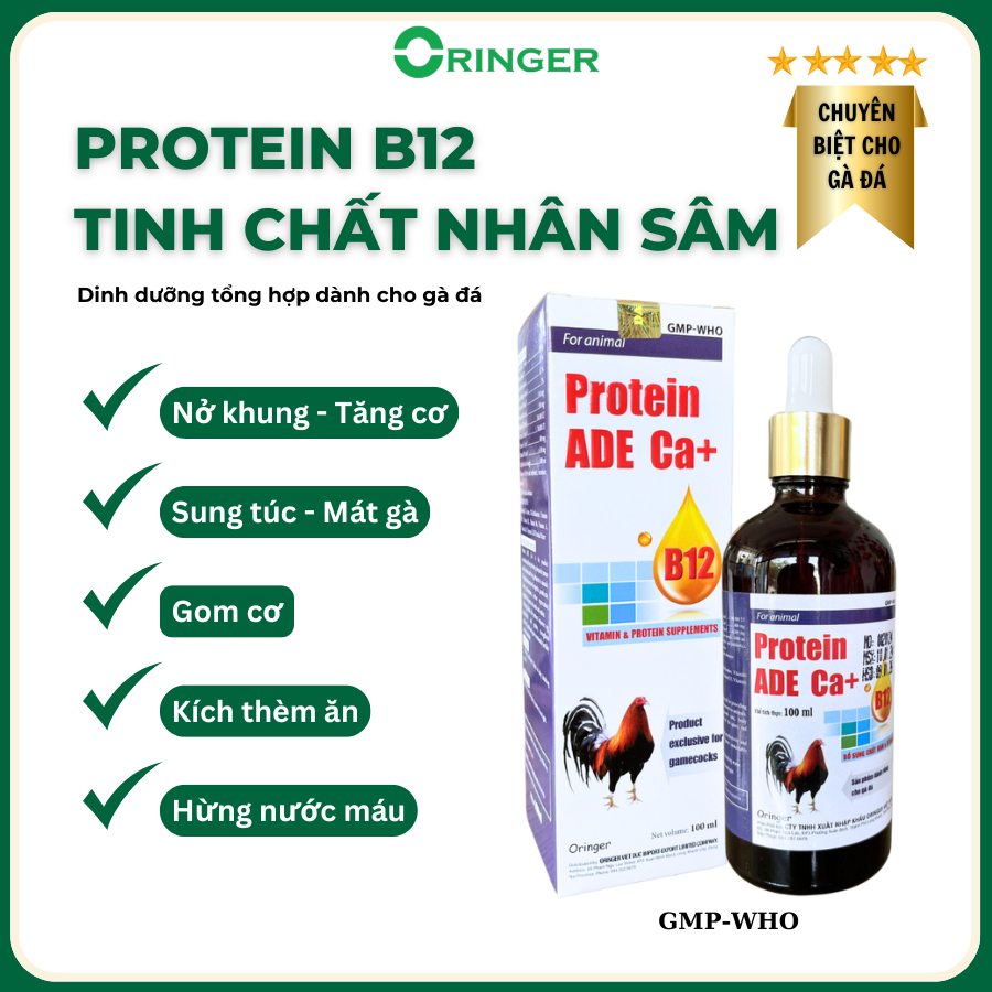 Protein b12 nhân sâm dành cho gà da, gà nòi, gà tơ (giúp tăng bo, nở ...