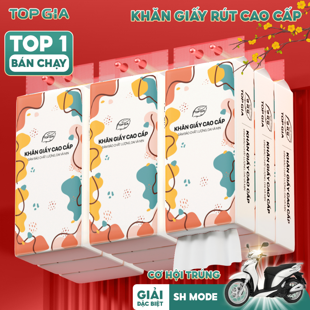 Giấy vệ sinh treo tường TopGia thùng 6 bịch đa sắc treo đa năng từ bột gỗ nguyên chất, 1280 tờ 4 ...