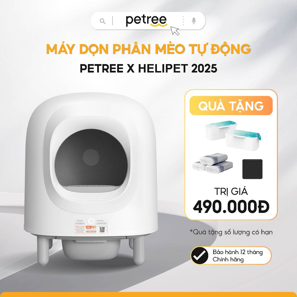 Máy Dọn Vệ Sinh Tự Động Cho Mèo PETREE x HELIPET 2025 An Toàn Dễ Sử ...
