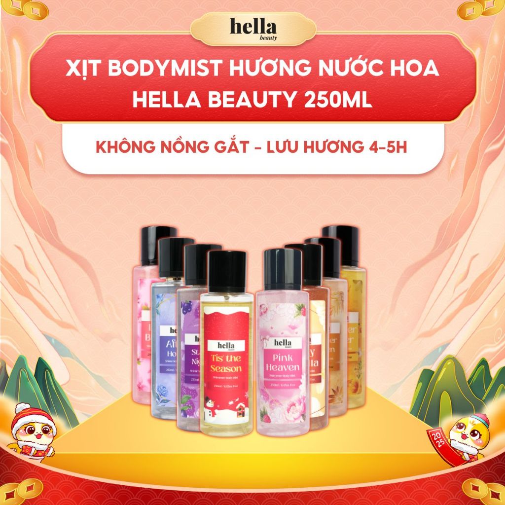 Xịt Thơm Body Mist Hương Nước Hoa Hella Beauty 250ml lưu hương lâu, an ...
