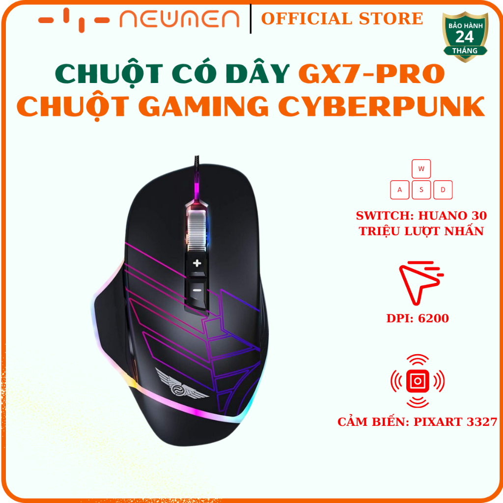 Chuột máy tính có dây Newmen GX7-PRO, đen - Hàng chính hãng - Bảo hành ...