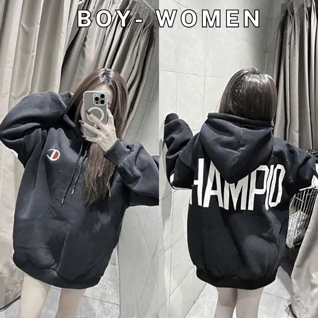 Áo Hoodie CHAM.PION Nam Nữ, Áo Khoác Hoodie Dài Tay Unisex Form Rộng chất liệu nỉ cao cấp( Tặng ...