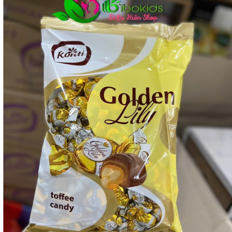 Kẹo Socola Nga Bông Huệ Vàng Konti “Golden Lily” túi vàng | Shopee Việt Nam