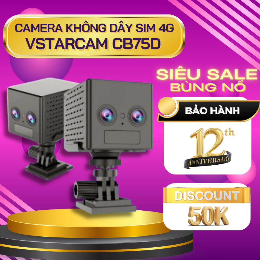 Camera Không Dây Giám Sát VSTARCAM CB75D Sử Dụng Sim 4G, Camera CORISU ...
