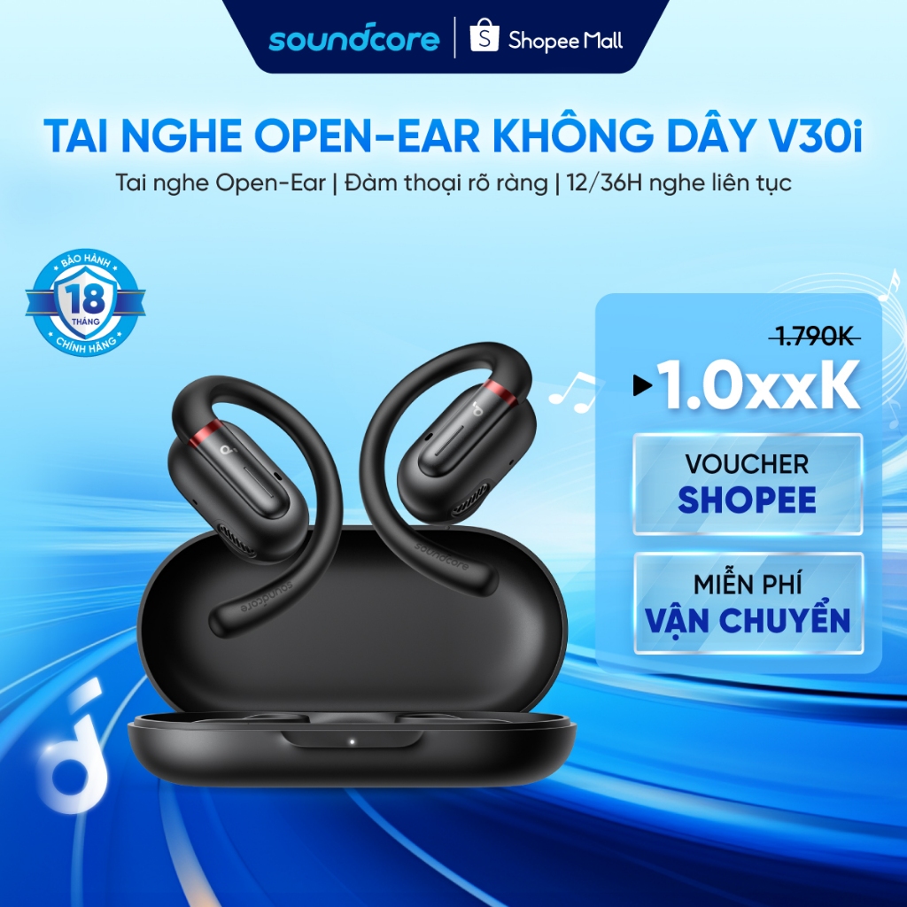 Tai nghe bluetooth Open-Ear Soundcore V30i thiết kế mở | Siêu gọn nhẹ ...
