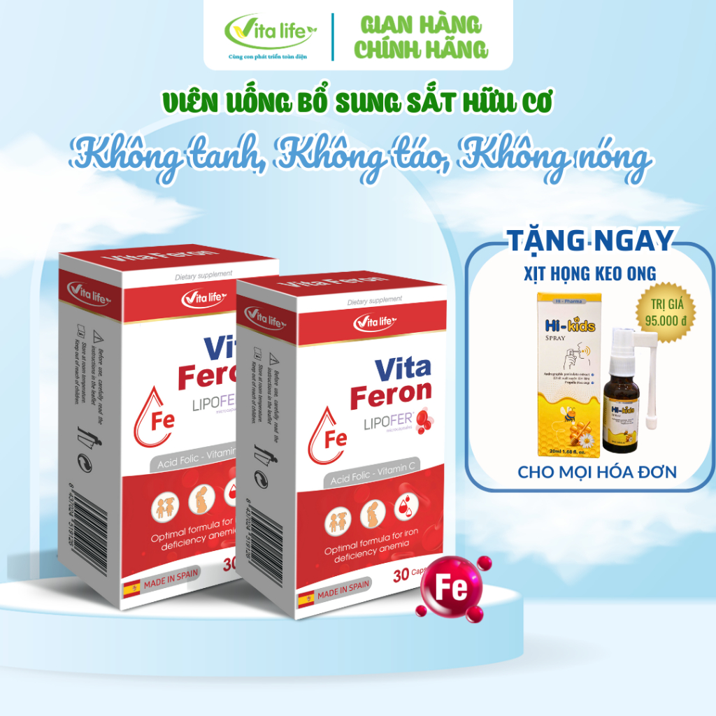 Viên Uống Vita Feron Sắt - Bổ Sung Sắt, Vitamin Cho Cơ Thể Người lớn ...