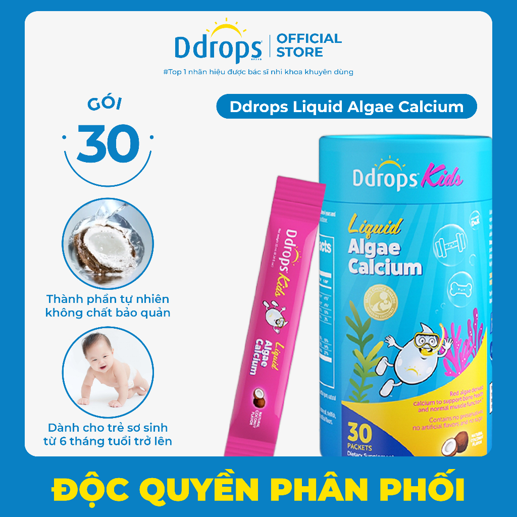 Ddrops Canxi Liquid Algae Calcium bổ sung kẽm, magiê, canxi Hỗ trợ ...