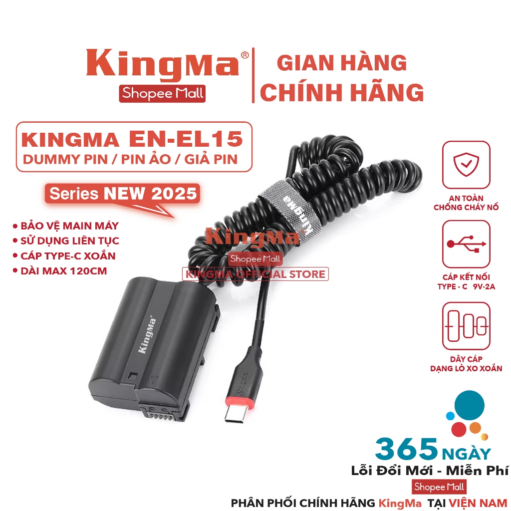 Pin Ảo/ Giả Pin/ Dummy Pin EN-EL15 Chính Hãng KINGMA. For NIKON EN-EL15 ...