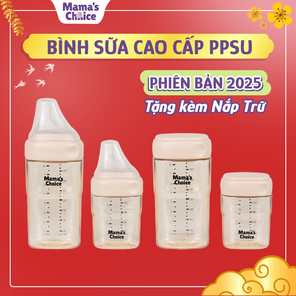 Bình Sữa Mama's Choice PPSU 150ml 240ml, Núm Ty Thiết Kế Mới Mô Phỏng ...
